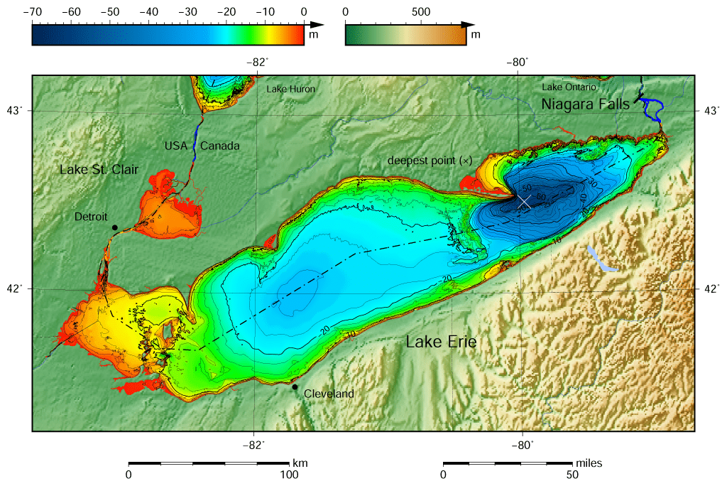 Lake_Erie_and_Lake_Saint_Clair_bathymetry_map - RiverWind Kayak Lake_Erie_and_Lake_Saint_Clair_bathymetry_map - RiverWind Kayak
